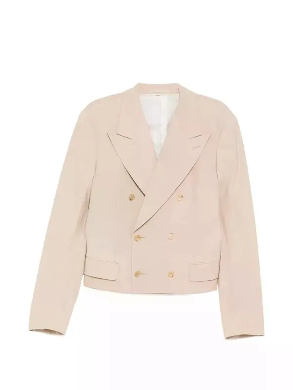 Comme Des Garçons Double-breasted Cropped Jacket - Neutrals