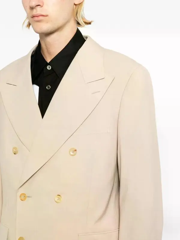Comme Des Garçons Double-breasted Cropped Jacket - Neutrals