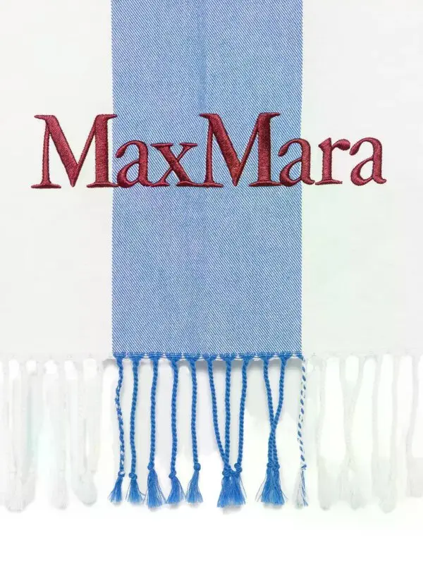 Max Mara Striped Fringed Beach Towel