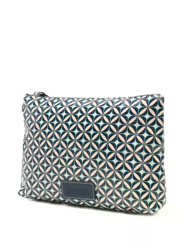 Max Mara Geometric Print Logo Patch Clutch Bag