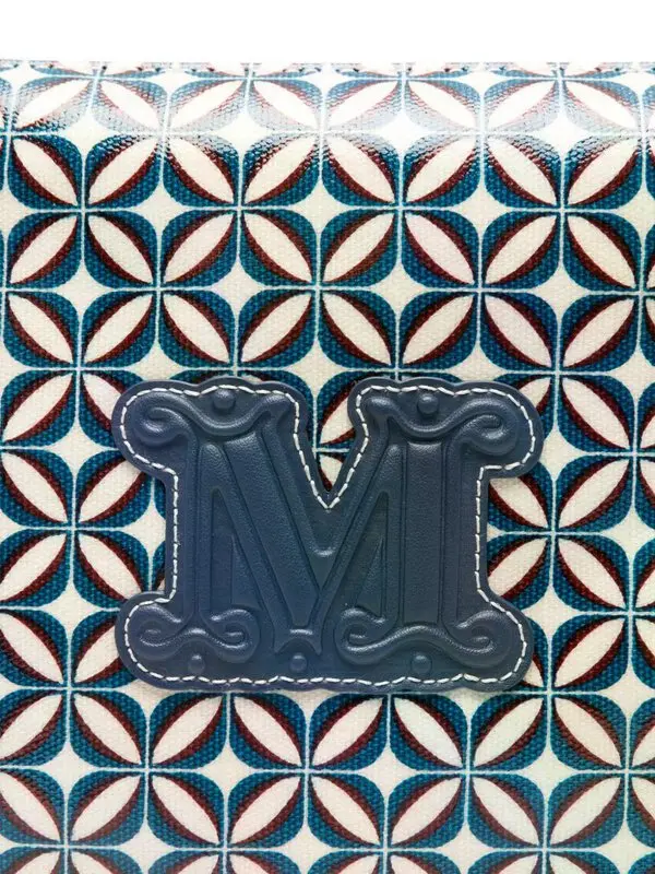 Max Mara Geometric Print Logo Patch Clutch Bag