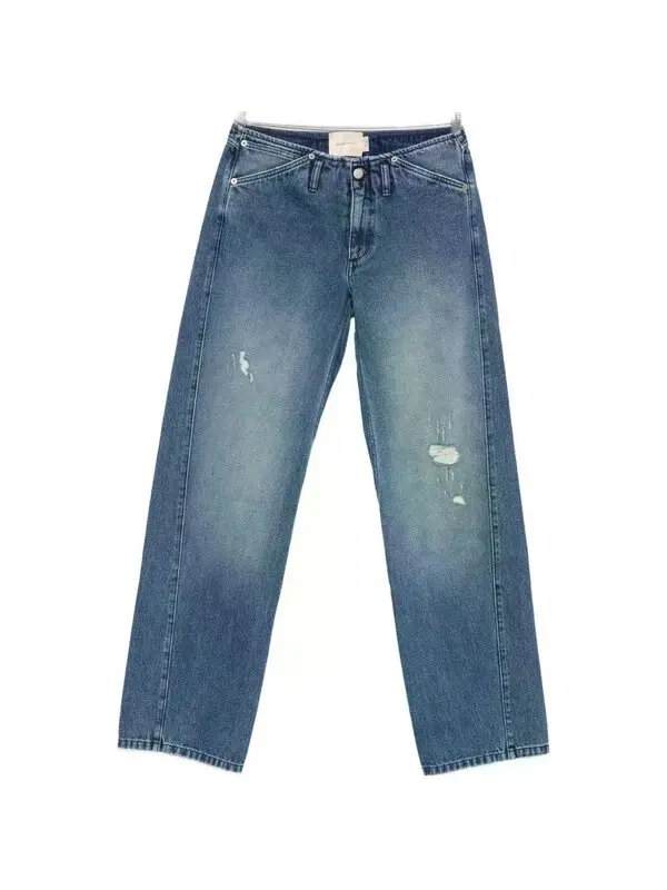 Paloma Wool Distressed Straight-leg Jeans - Blue