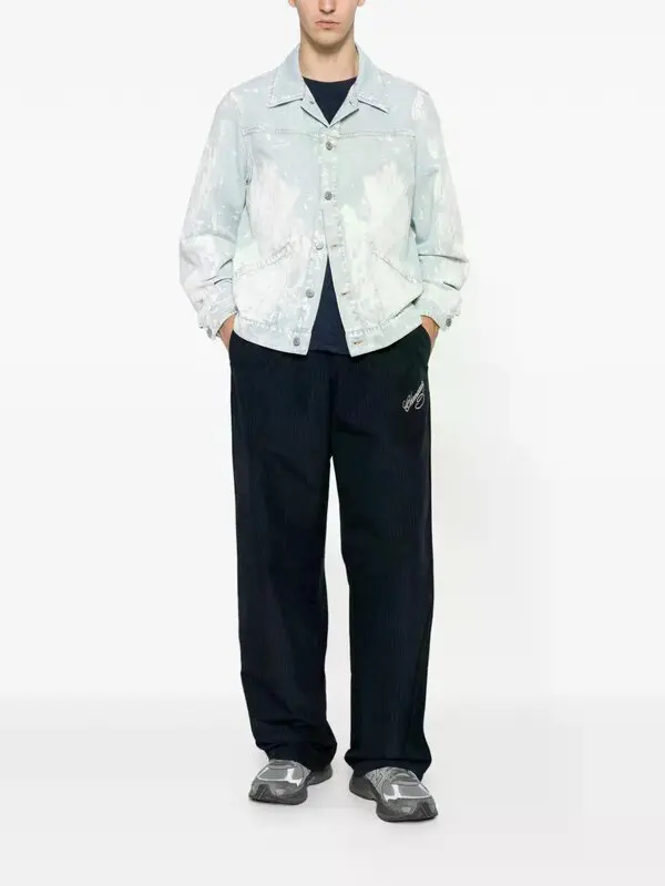 MAISON MARGIELA Paint-splatter Denim Jacket - Blue