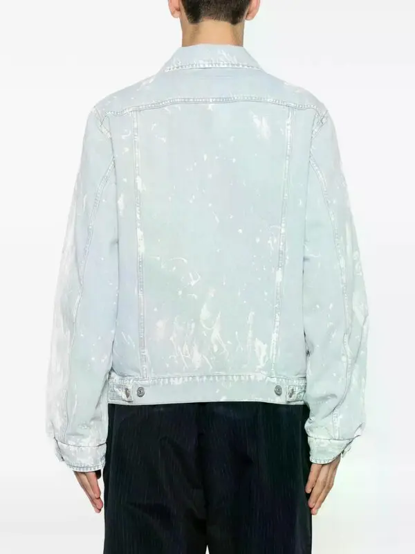MAISON MARGIELA Paint-splatter Denim Jacket - Blue