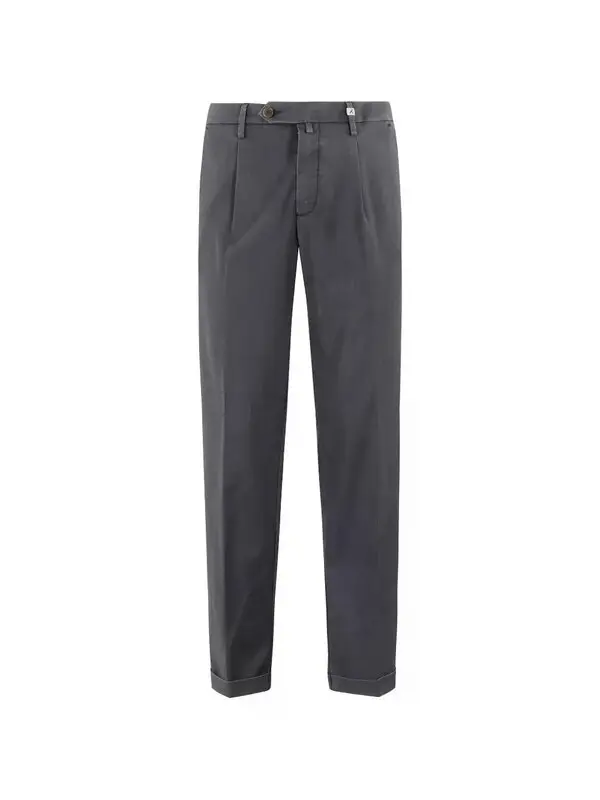 MYTHS Zeus Pleated Turn-up Trousers - Grey
