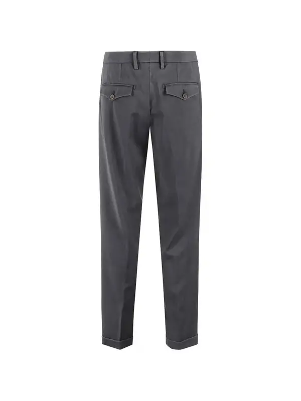 MYTHS Zeus Pleated Turn-up Trousers - Grey
