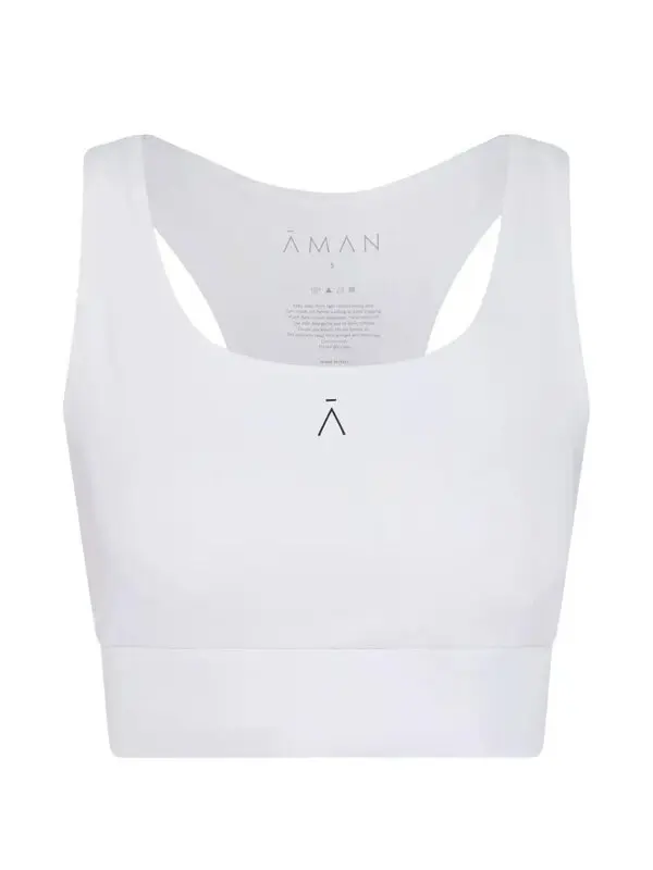 AMAN Logo-print Racerback Crop Top