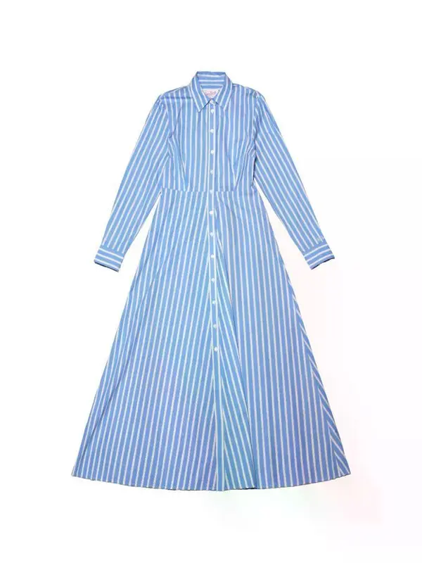 MC2 SAINT BARTH Striped Long-sleeve Maxi Dress