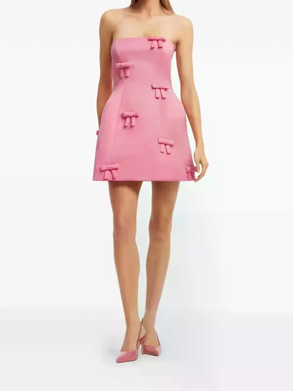 LEO LIN Roselle Bow-embellished Mini Dress