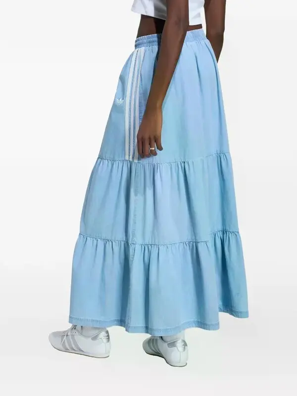 Adidas Tiered Maxi Skirt With Side Stripes