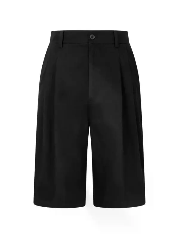 STUDIO TOMBOY Pleated Tailored Cotton Shorts - Black