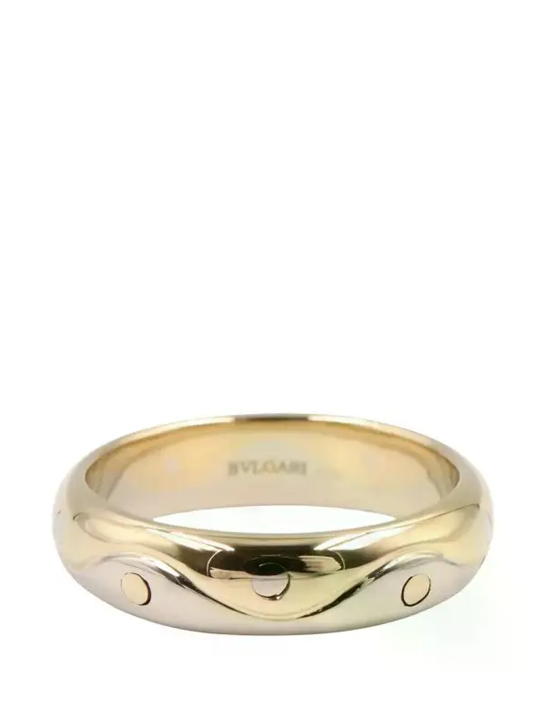BVLGARI 18k Yellow And White Wave Ring - Gold