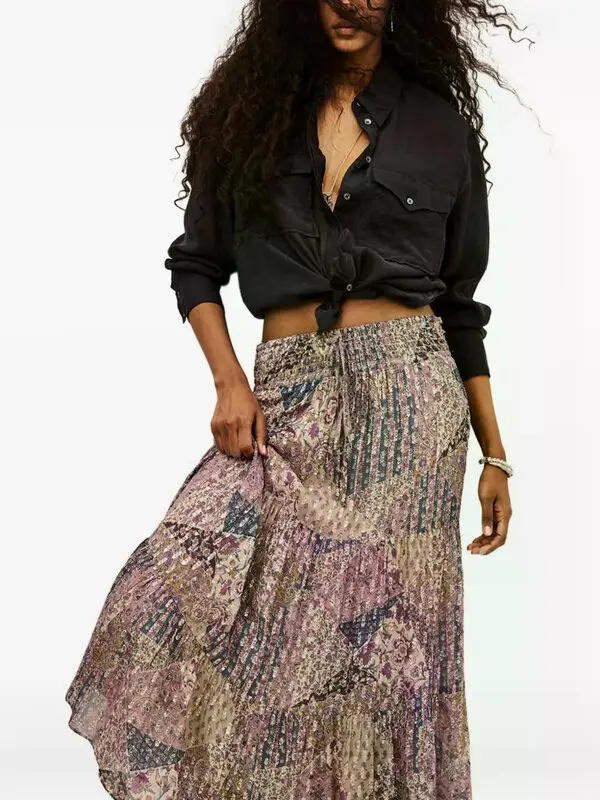 Ba&sh Pitsy Paisley-print Tiered Maxi Skirt