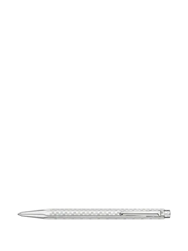 CARAN D'ACHE Check-patterned Ballpoint Pen - Silver