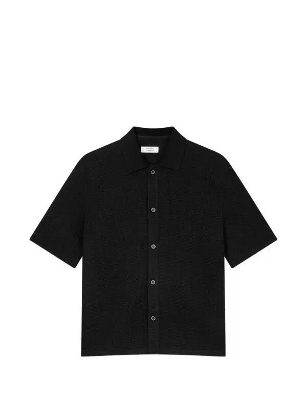 STUDIO TOMBOY Textured Short-sleeve Shirt - Black