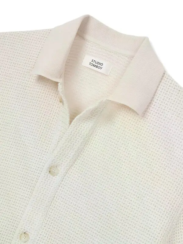 STUDIO TOMBOY Textured Short-sleeve Shirt - Neutrals