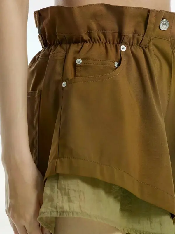 SYSTEM Layered Paperbag Waist Shorts