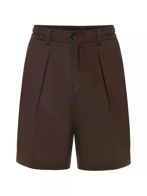 BE ABLE Wool-blend Pleated Shorts - Brown