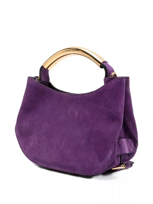 Moschino Suede Embossed Logo Tote Bag