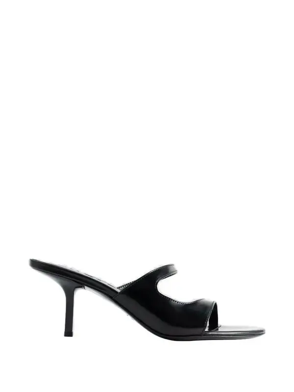 By Far Serena Patent-leather Sandals - Black