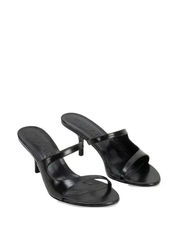 By Far Serena Patent-leather Sandals - Black