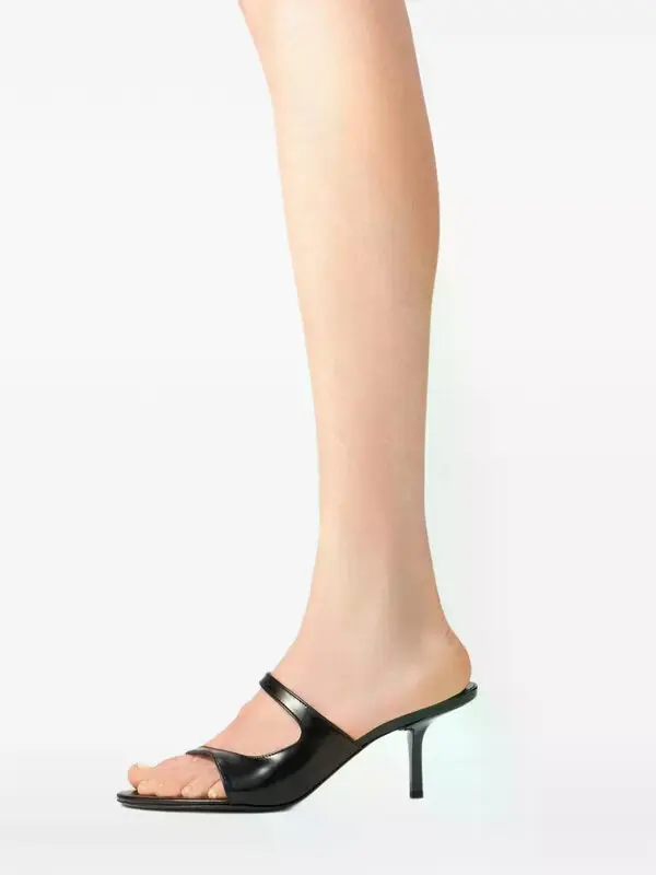 By Far Serena Patent-leather Sandals - Black