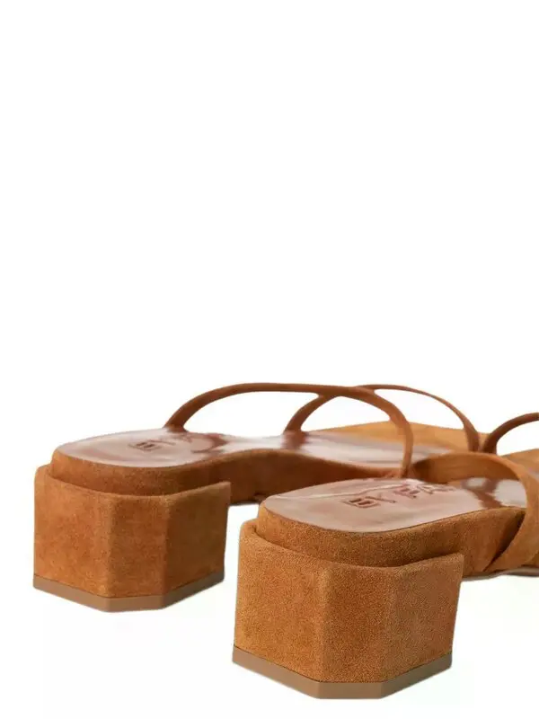 By Far Tanya Suede Sandals - Brown
