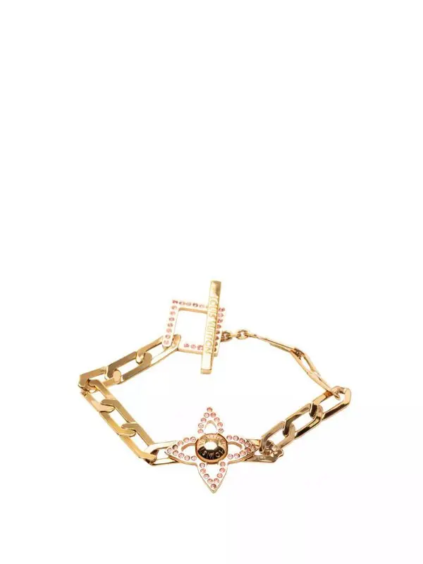 LOUIS VUITTON Plated Strass Flower Power Charm Bracelet - Gold