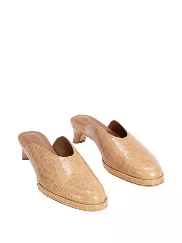 By Far Babylady Crocodile-effect Mules - Neutrals