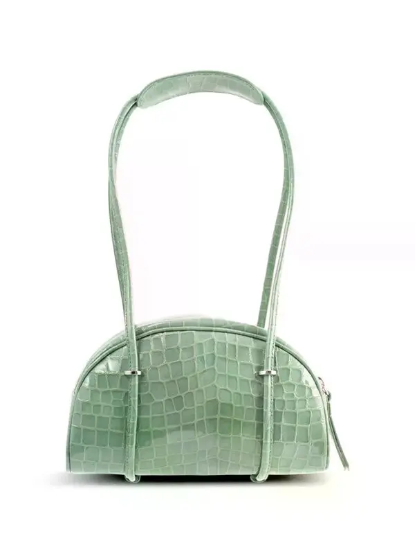By Far Kimberly Bowler Crocodile-effect Shoulder Bag - Green