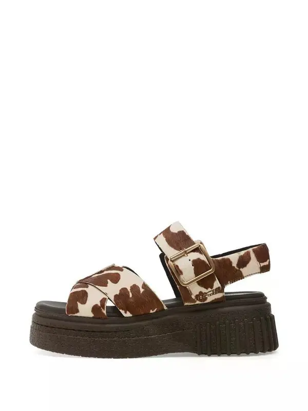Clarks Evamar Cow-print Platform Sandals