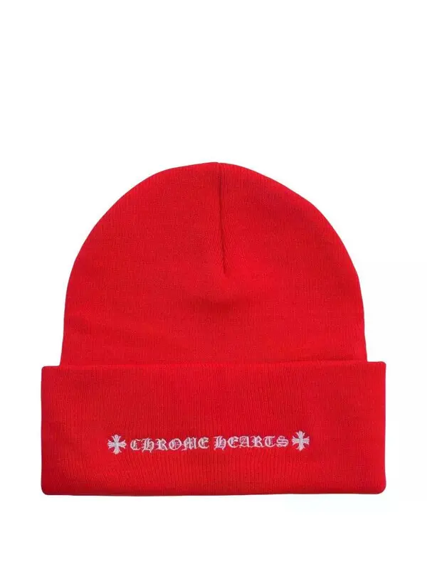 Chrome Hearts Embroidered Logo Beanie - Red
