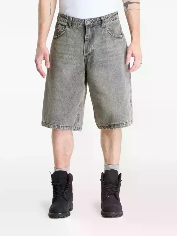 KARL KANI Belt Loops Denim Shorts