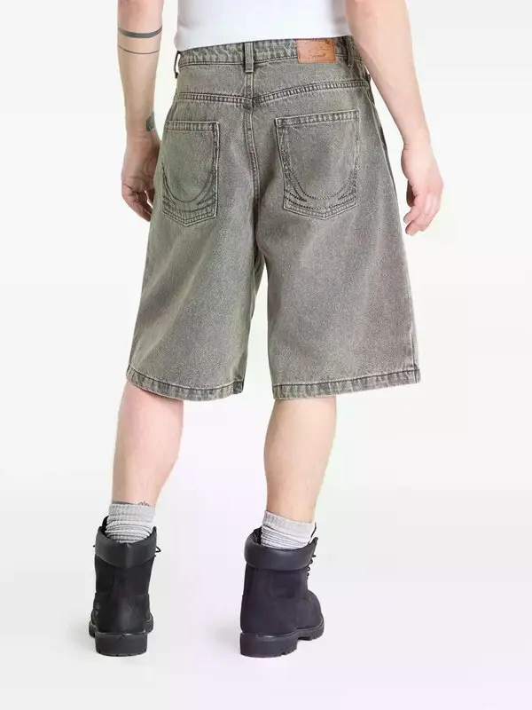 KARL KANI Belt Loops Denim Shorts