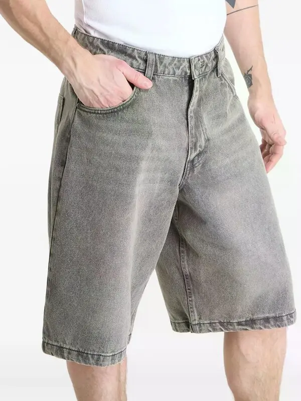 KARL KANI Belt Loops Denim Shorts