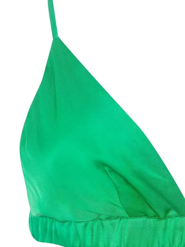 THE FRANKIE SHOP Nina Triangle-cup Elasticated-band Top - Green