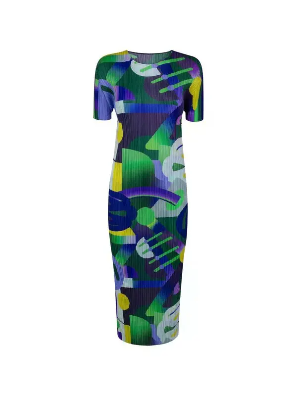 Issey Miyake Abstract Print Dress