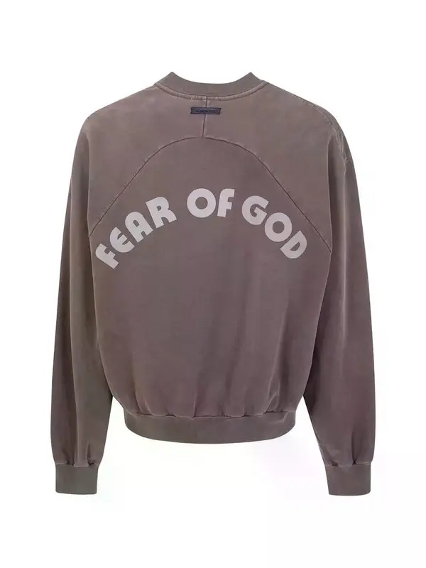Fear Of God Lettering Print Crewneck Sweater - Brown