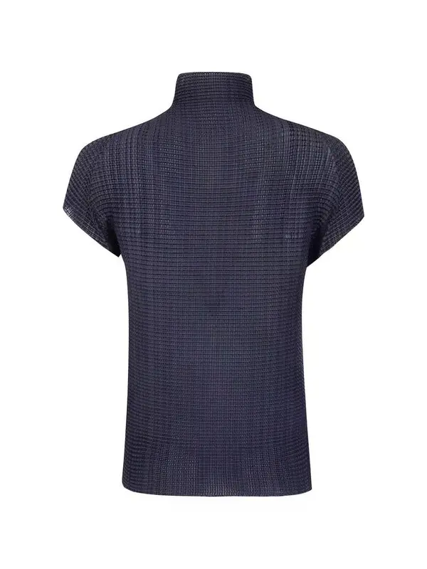Issey Miyake High-neck Plissé Top - Blue