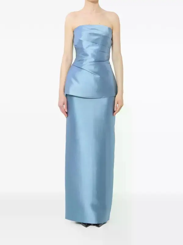 Solace London Lucille Draped Maxi Dress - Blue