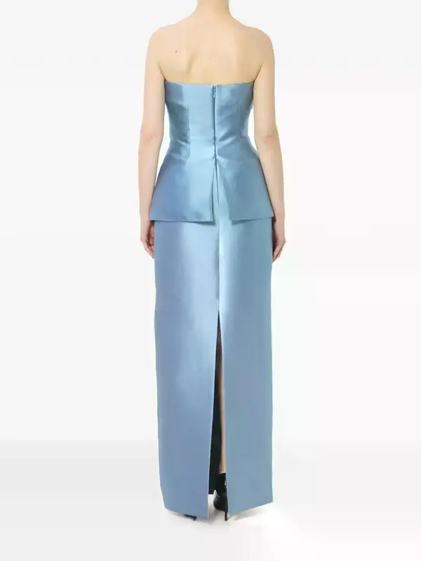 Solace London Lucille Draped Maxi Dress - Blue