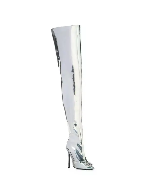 Philipp Plein Metallic Over-the-knee Boots - Silver