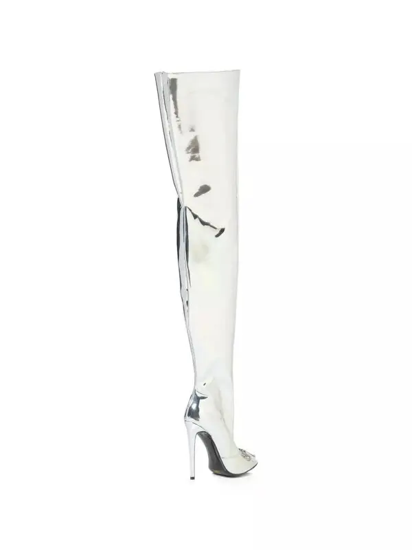 Philipp Plein Metallic Over-the-knee Boots - Silver