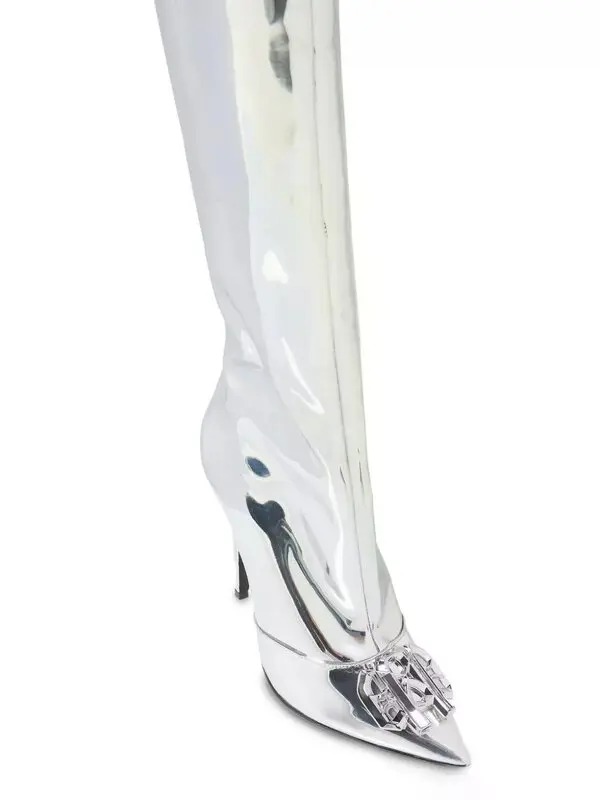 Philipp Plein Metallic Over-the-knee Boots - Silver