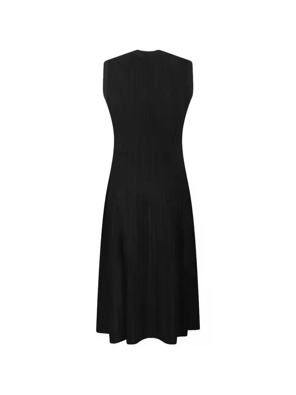 Max Mara Ribbed-knit Sleeveless Midi Dress - Black