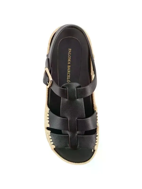PALOMA BARCELO Yuka Woven Platform Caged Sandals - Brown