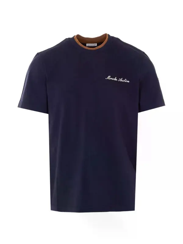 Moncler Logo-embroidered T-shirt - Blue