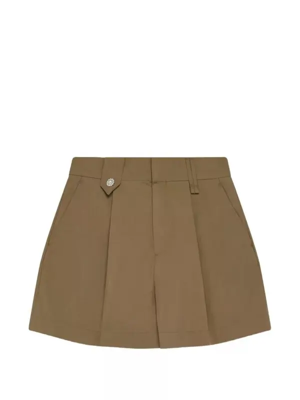 Simone Rocha Embellished Pleated Shorts - Brown