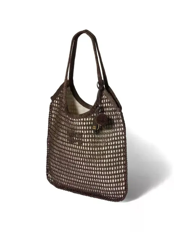 Miu Miu Ivy Raffia Crochet Bag - Brown