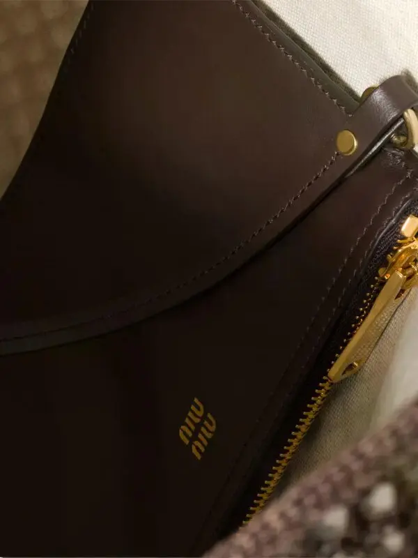 Miu Miu Ivy Raffia Crochet Bag - Brown